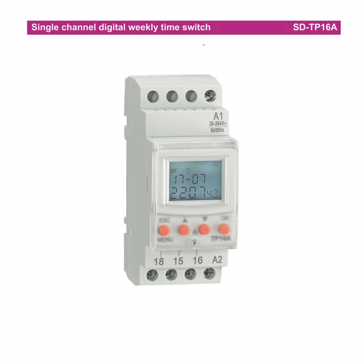 (039) Single channel digital weekly time switch STP16A Sinoreel